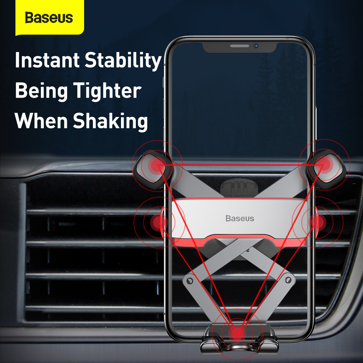 Baseus Lateral Gravity Car Mount holder - Mobile City