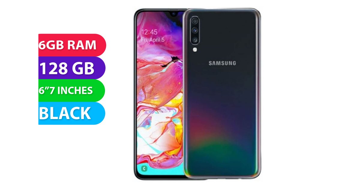 Samsung Galaxy A70 128GB Black Excellent Grade - Mobile City