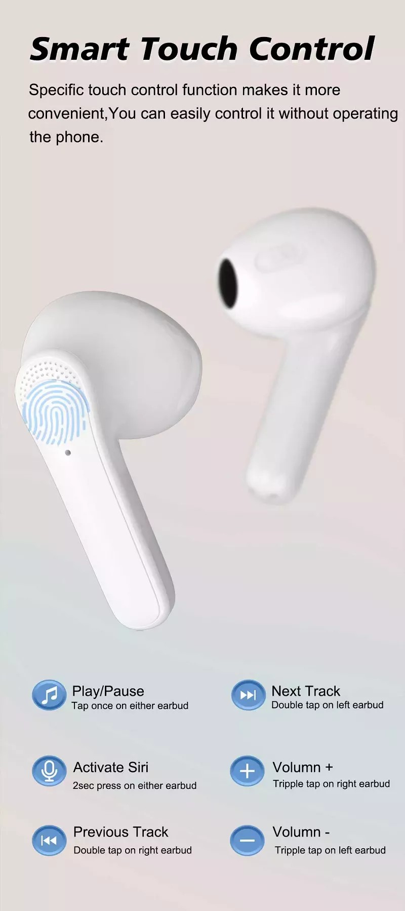 JS59 Wireless earbuds TWS Bluetooth 5.1 Stereo Sports Wireless ...