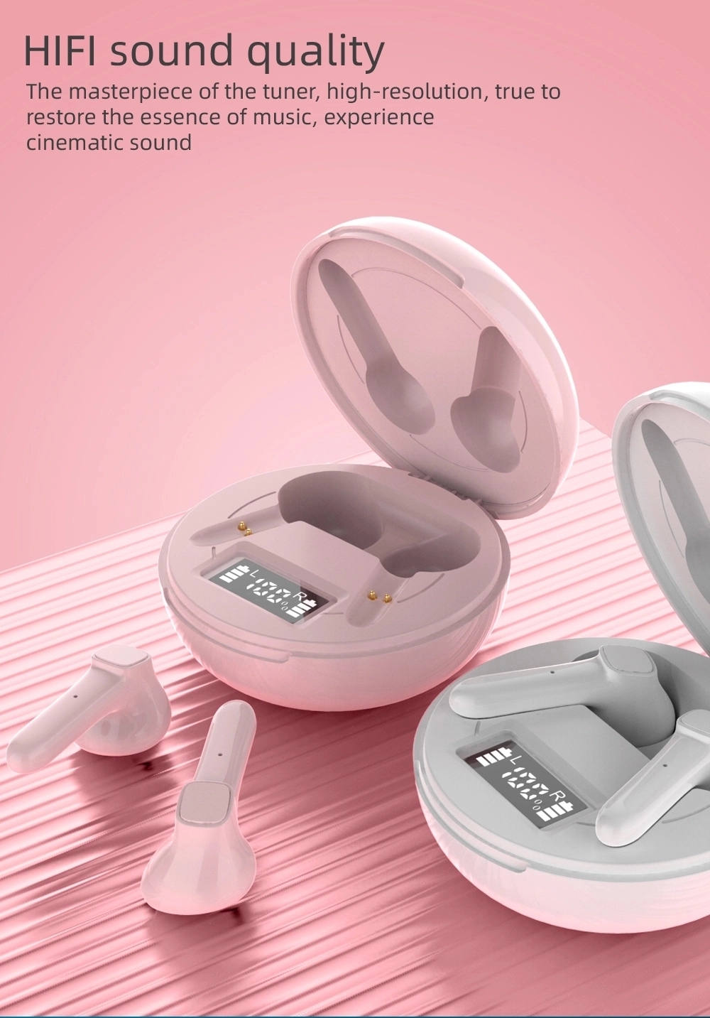 NS-Pro8 TWS Wireless Bluetooth 5.0 Earbuds Pink - Mobile City